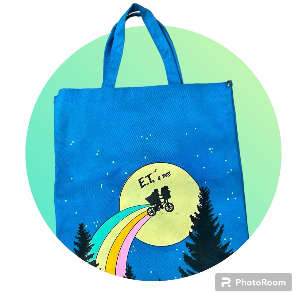 1980s Et Extra Terrestrial Tote Bag Vintage Retro Blu… - Gem